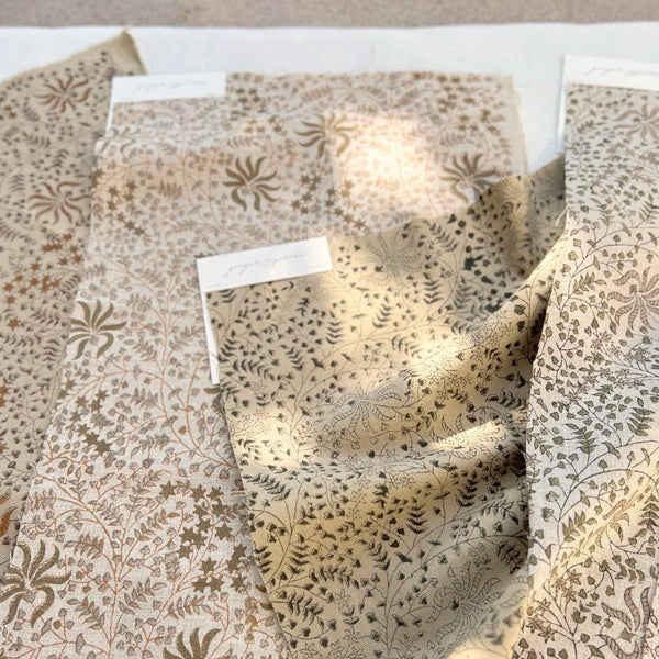 Kishori - Sand - Ochre, Cocoa Textile Swatch - Ginger Sparrow