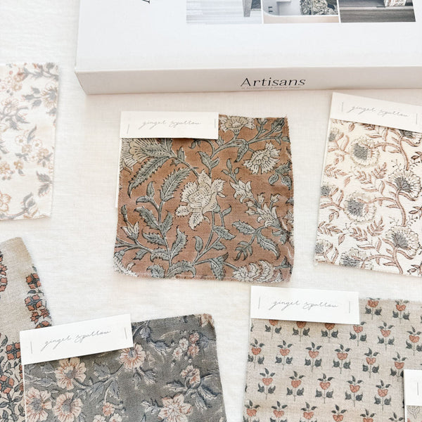 Pali - Natural - Rose, Sand Textile Swatch - Ginger Sparrow
